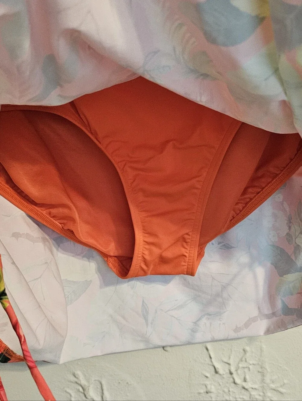 Lands' End | Swim | Lands End Floral Orange Swim Skirt Bottom Nwt Size ...